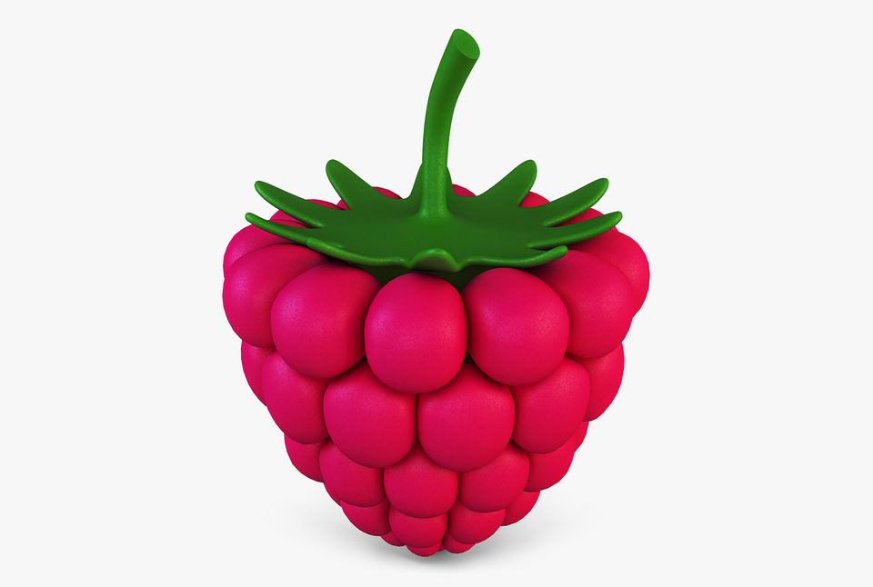 Cartoon Raspberry v 2 3D Model