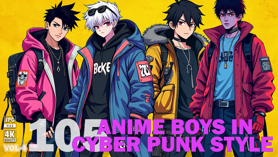 105 ANIME BOYS IN CYBER PUNK STYLE – VOL 4