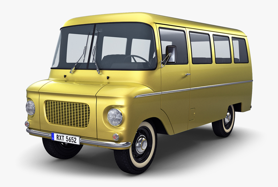 Generic Retro Passenger Van v 1 3D Model