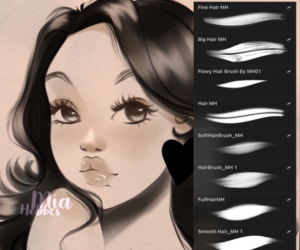 Hair Brushes for Procreate | Hair Brushes for Procreate - Procreate ...