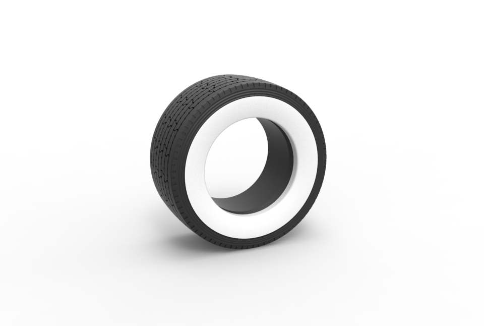 Super single semi Whitewall tire Version 3 Scale 1:25