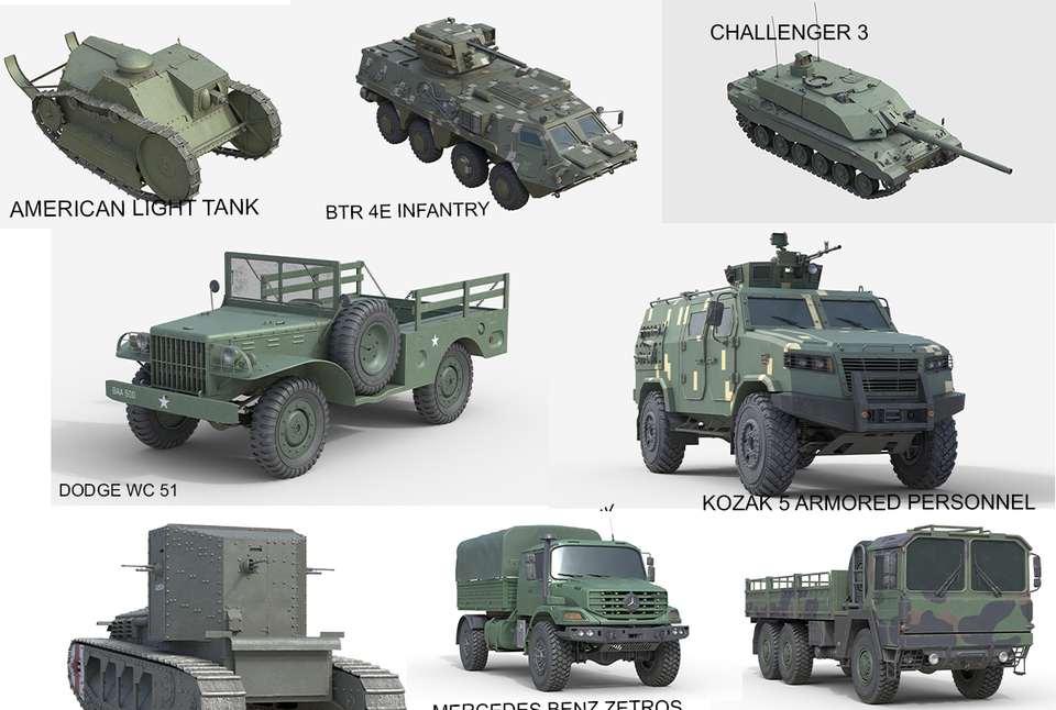 10 Military Vehicles Collection V14