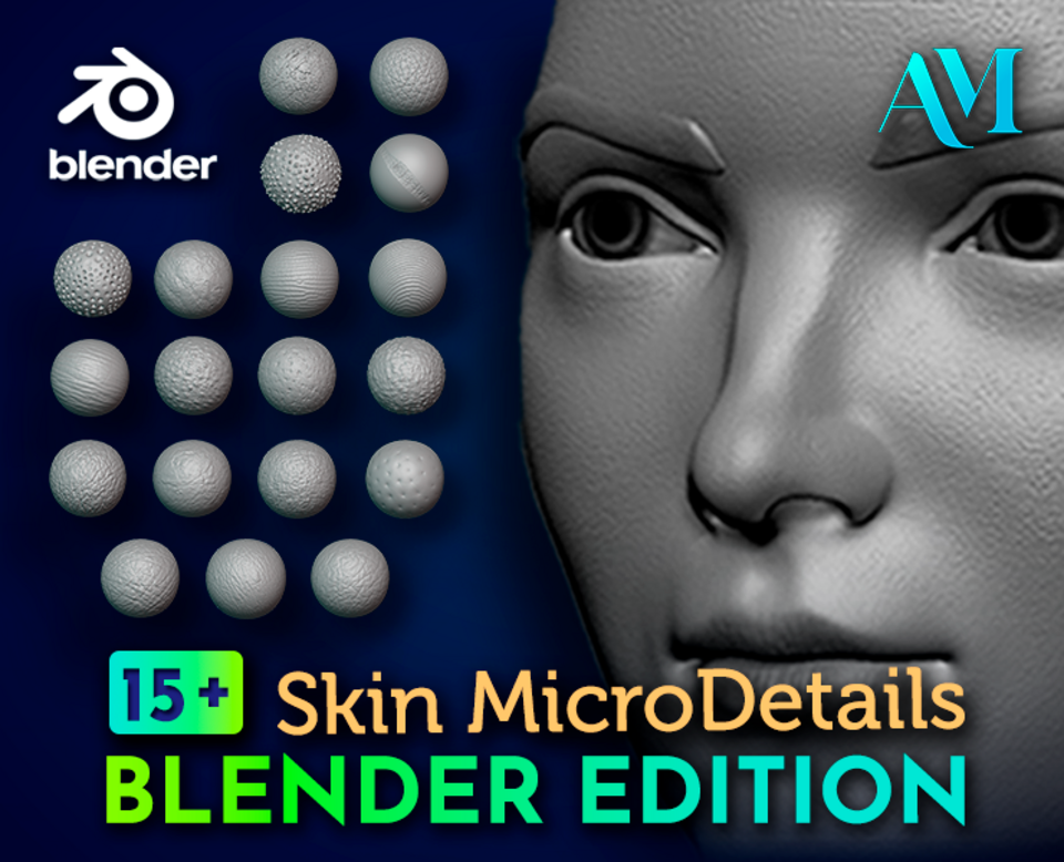 15 Skin Microdetails Brushes Blender Edition
