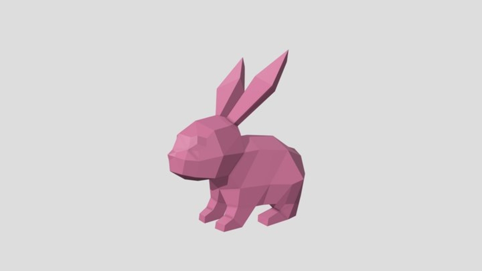 Printable Lowpoly Rabbit 3D Model