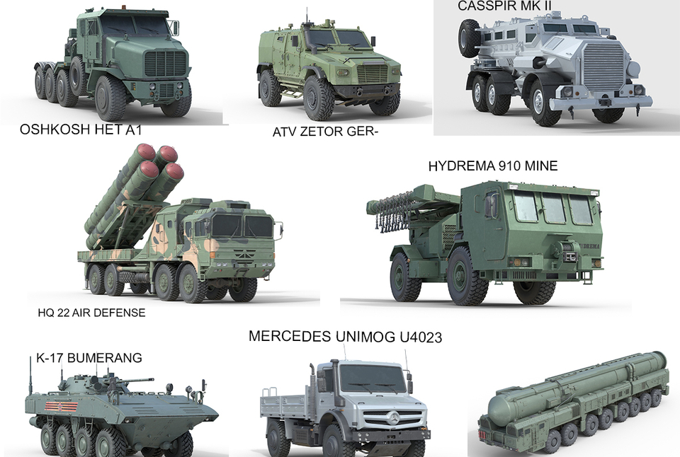 10 Military Vehicles Collection V15