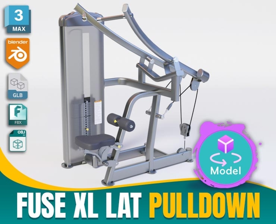 FUSE XL LAT PULLDOWN - Premium 3D Gym Equipment Model