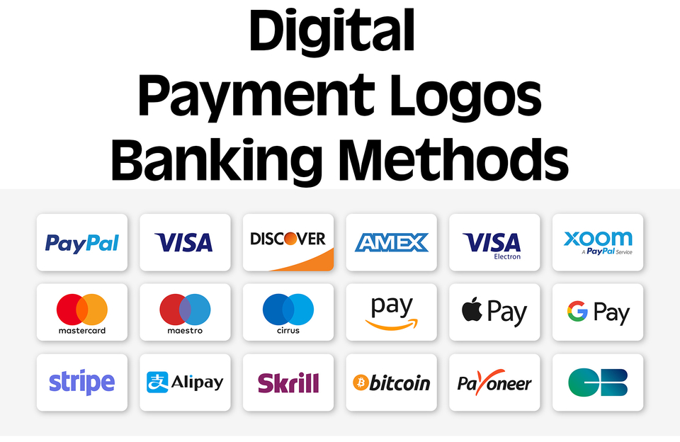 Digital Payment Logos Banking Methods, EPS File
