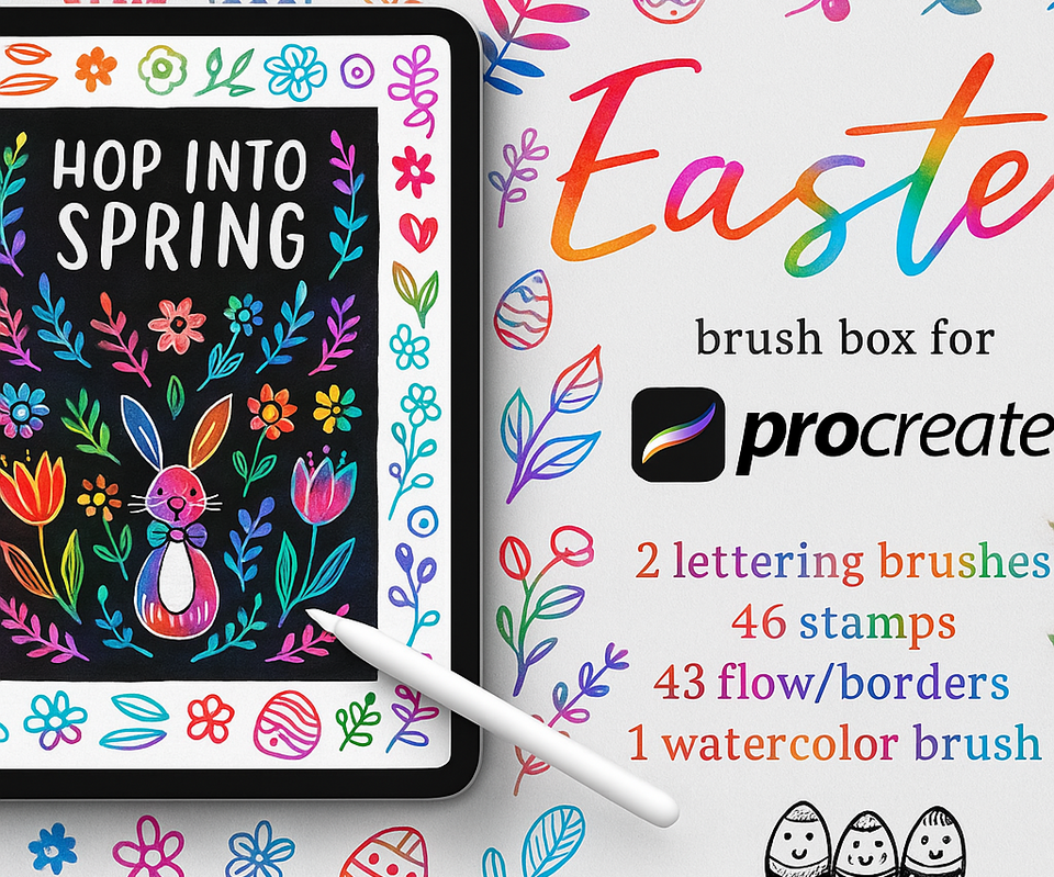 🐣 Bunny Doodles & Egg-cellent Brushes – Easter Chaos for Procreate