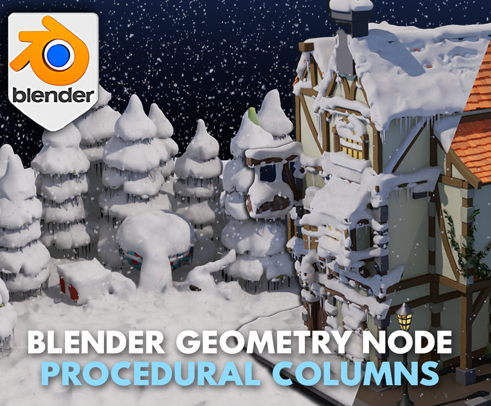 3DT Snow & Ice – Blender Geometry Nodes Procedural