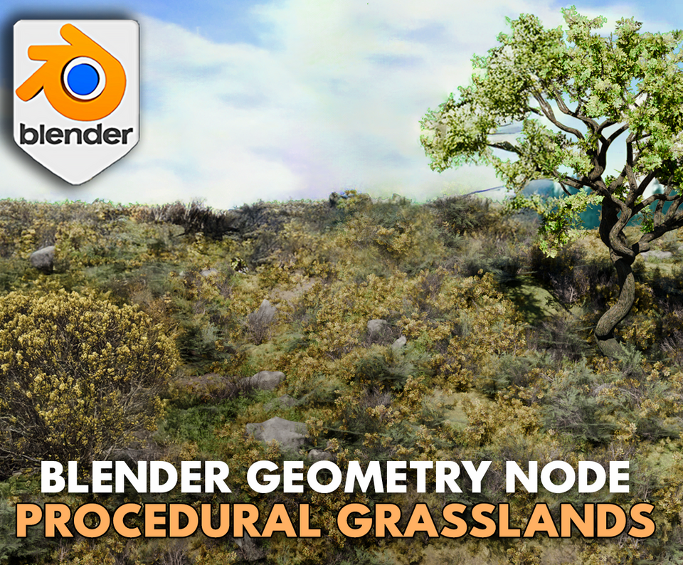 3DT Grasslands Terrain – Blender Geometry Nodes Procedural