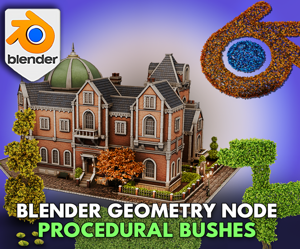 3DT Bush Generator – Blender Geometry Node Procedural