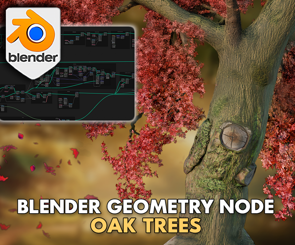3DT Oak Tree Generator – Blender Geometry Node Procedural