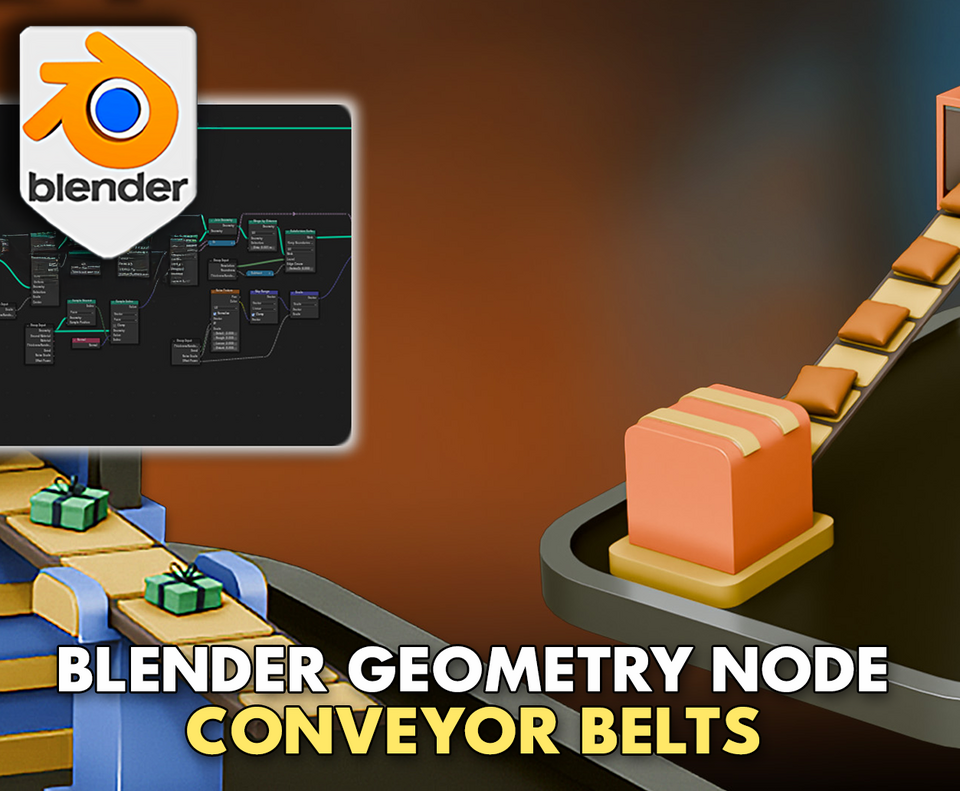 3DT Conveyor Belt Generator – Blender Geometry Node Procedural