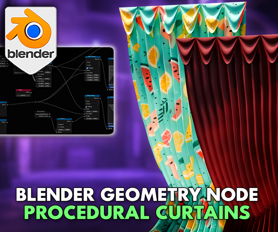 3DT Curtain Generator – Blender Geometry Node Procedural