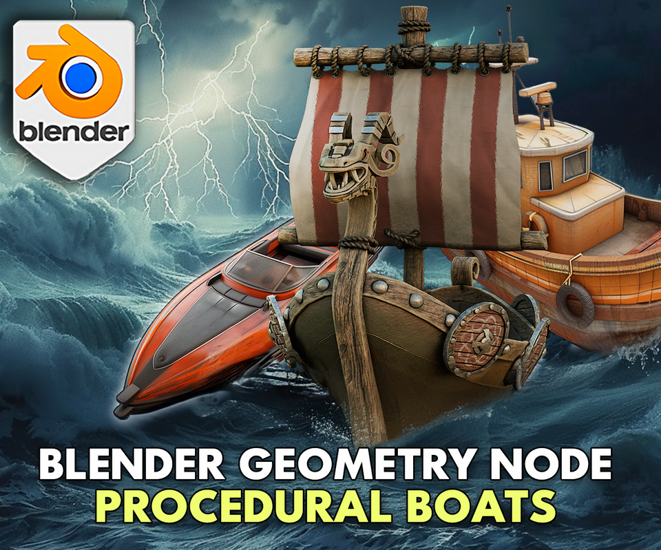 3DT Boat Generator – Blender Geometry Node Procedural