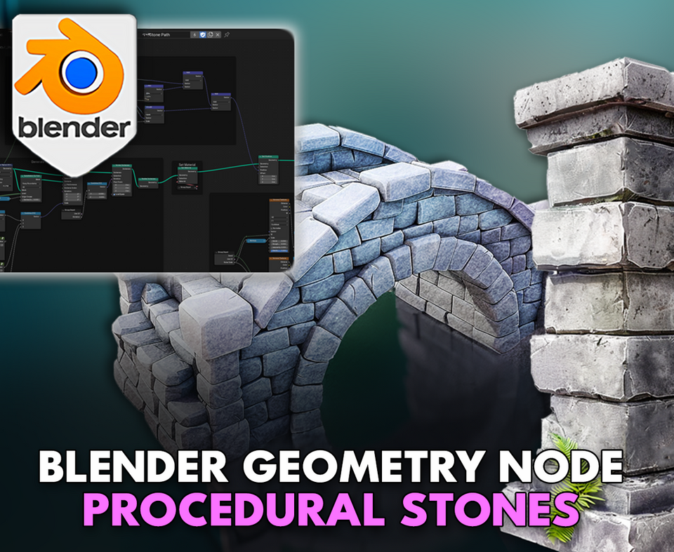 3DT Stone Path Generator – Blender Geometry Node Procedural