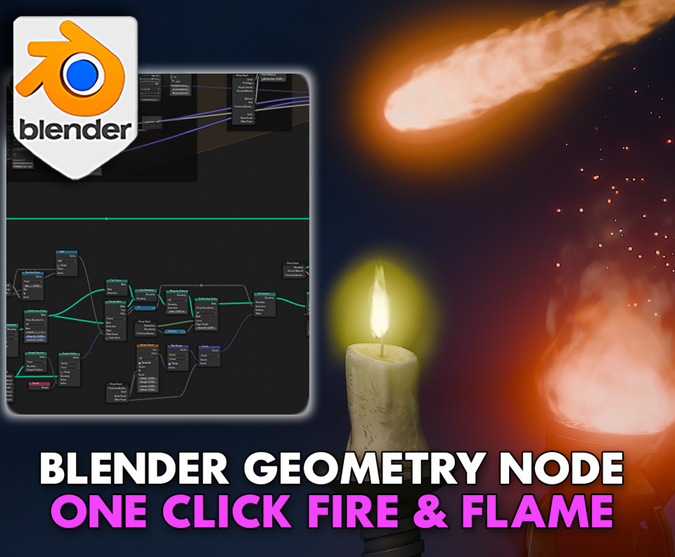 3DT Fire Generator – Blender Geometry Node Procedural