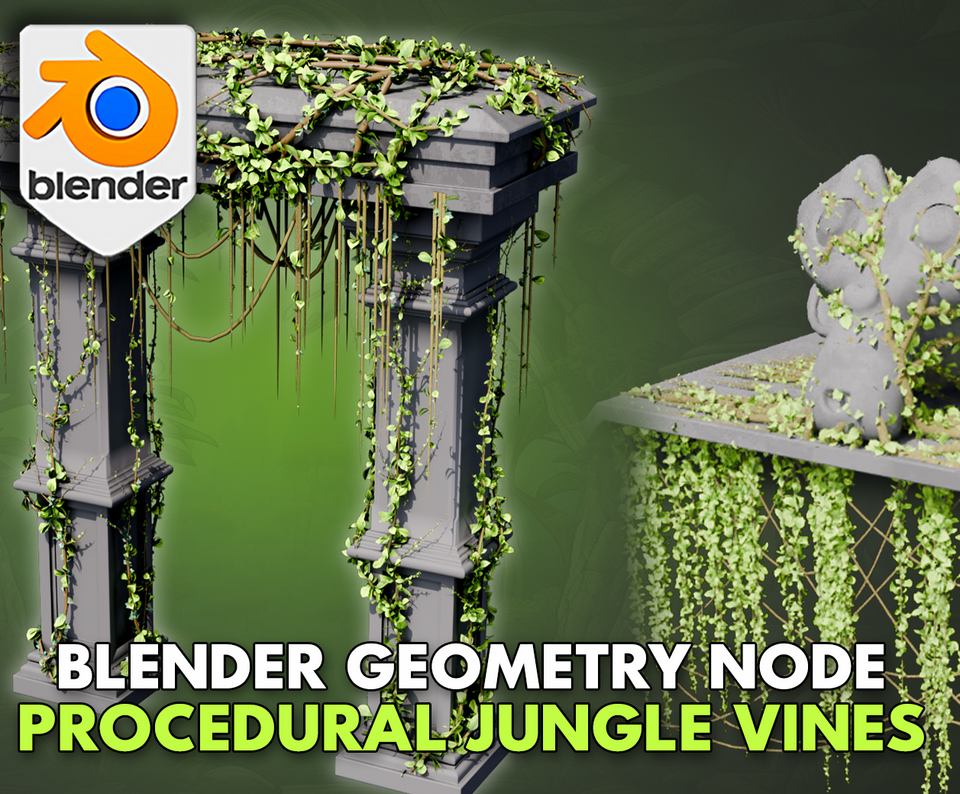 3DT Jungle Vines Generator – Blender Geometry Node Procedural