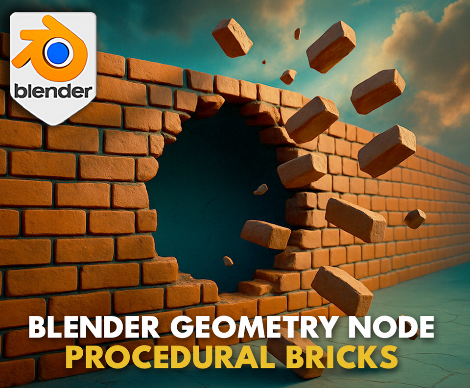 3DT Brick Wall Generator – Blender Geometry Node Procedural