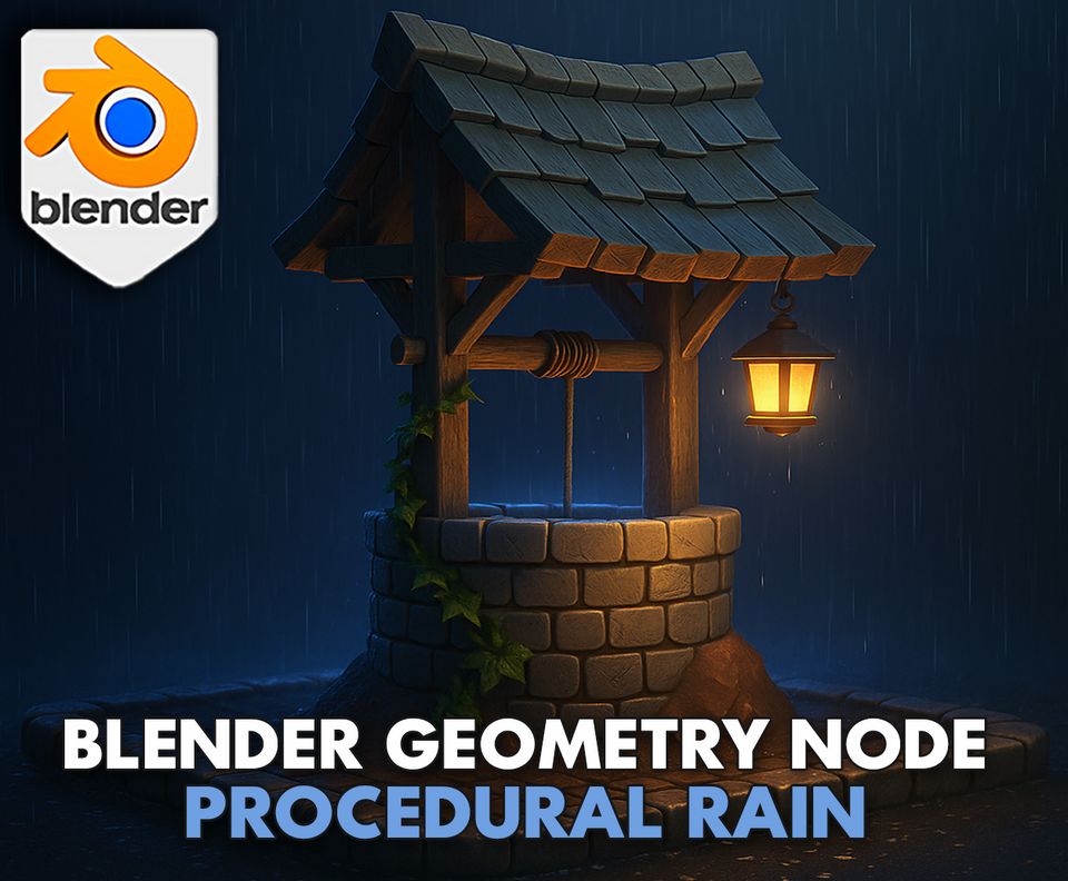 3DT Procedural Rain Generator – Blender Geometry Node Procedural