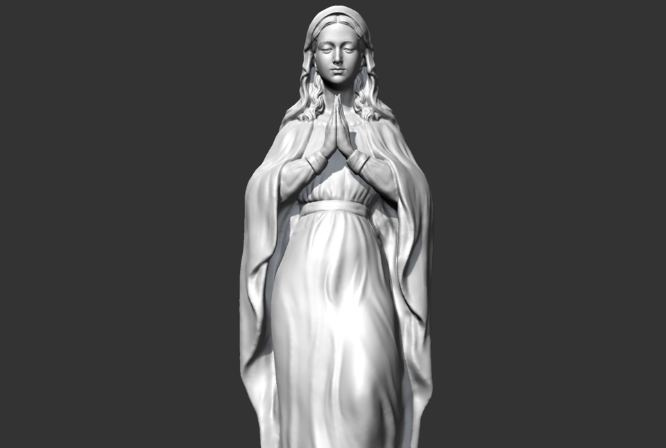 Virgin Mary Statue V2 3D print model