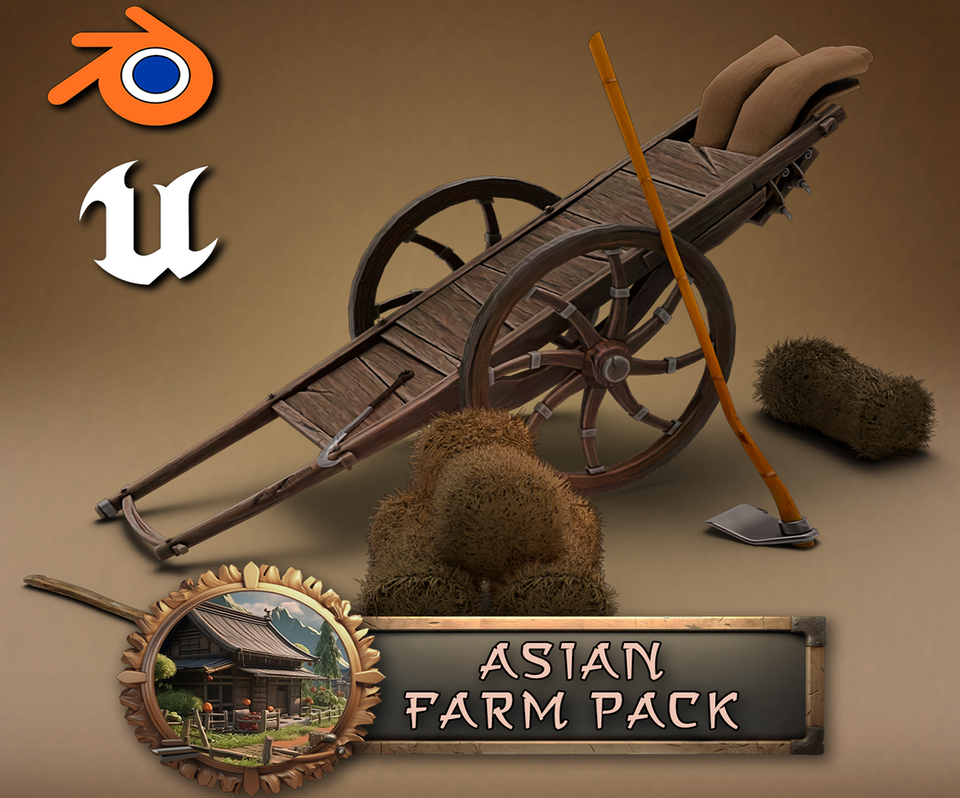 3DT Asian Farm Tools – Stylized Rural Prop Pack