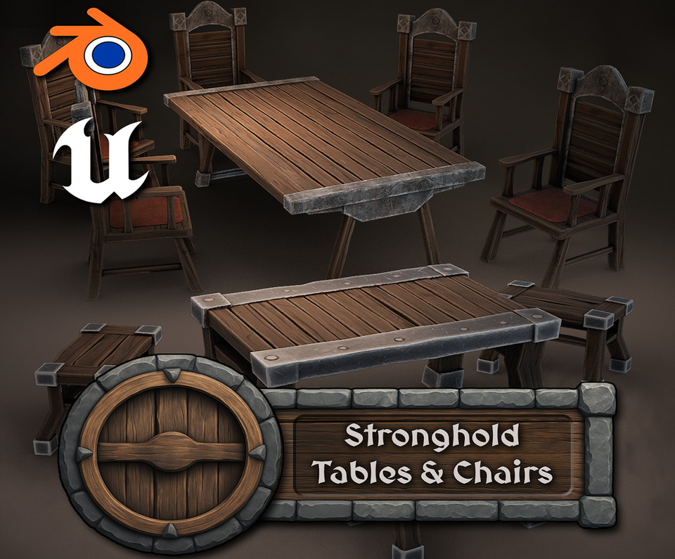 3DT Stronghold Furniture – Medieval Table & Chair Kit