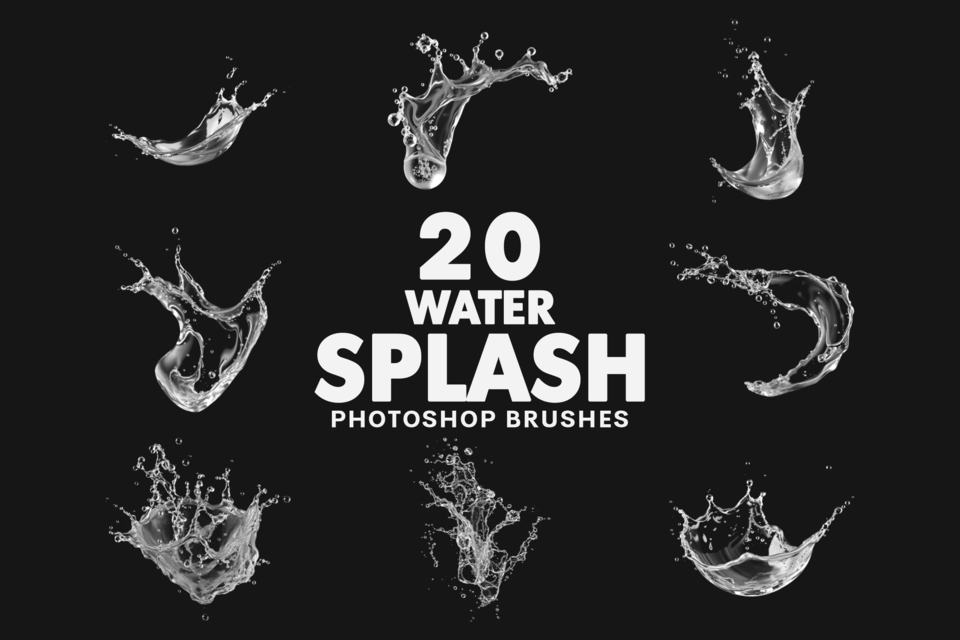 20 Water Splash Photoshop Brushes