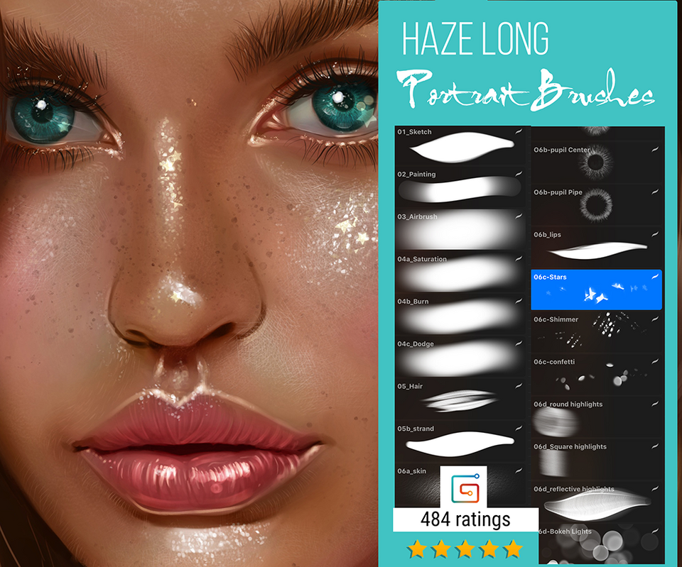 Haze Long Procreate Portrait Brushes