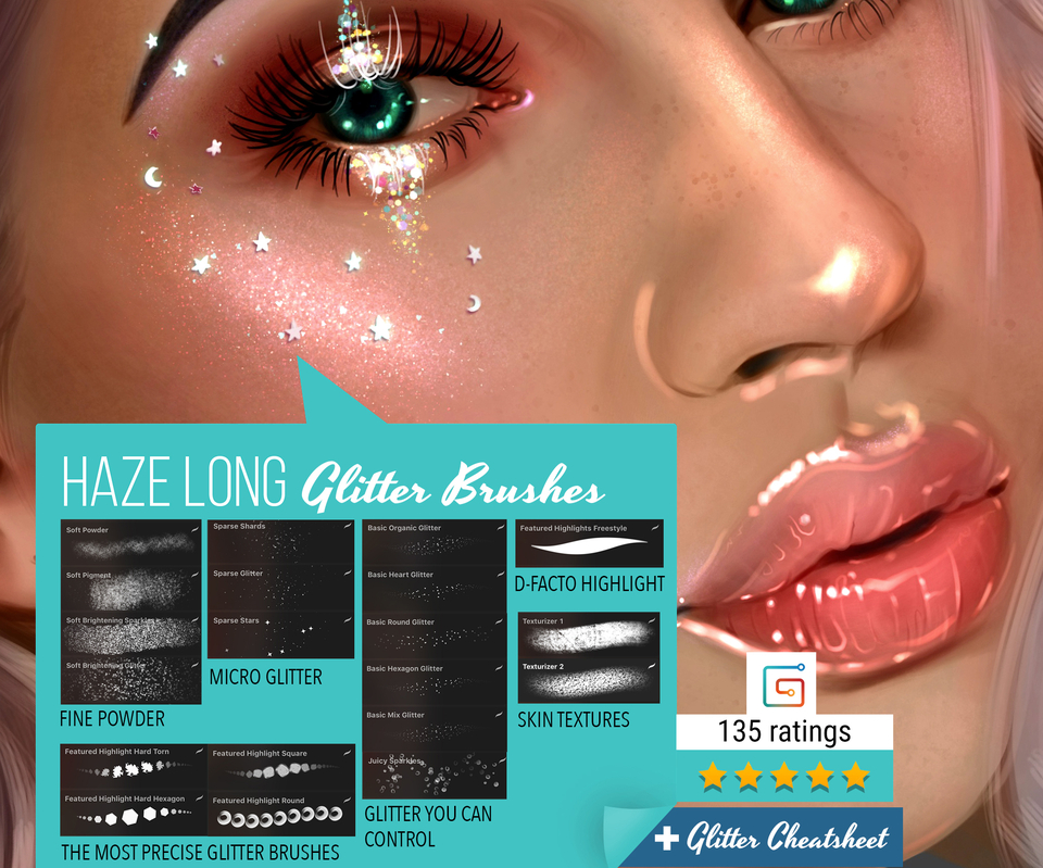 Haze Long Procreate Glitter Brushes