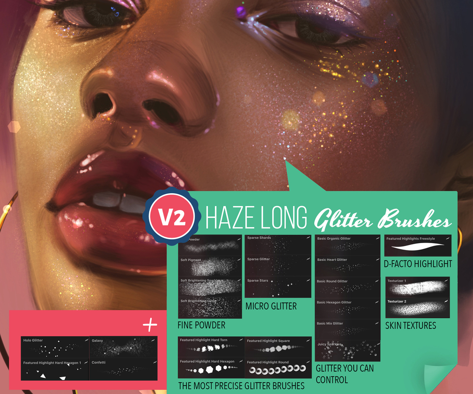 Haze Long Procreate Glitter Brushes V2