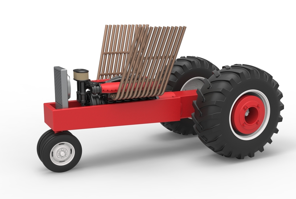 Vintage Pulling tractor Base Scale 1:25