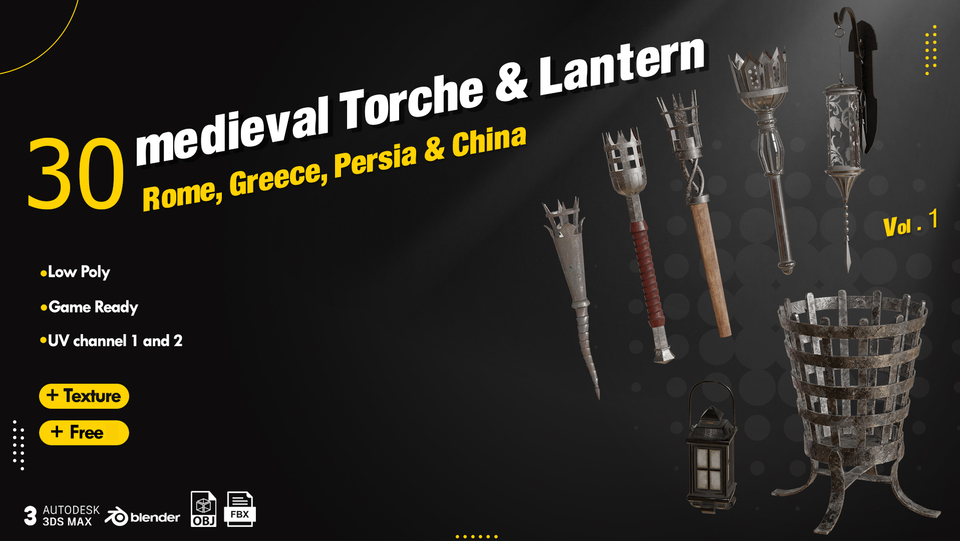 30 Medieval Torche and Lantern