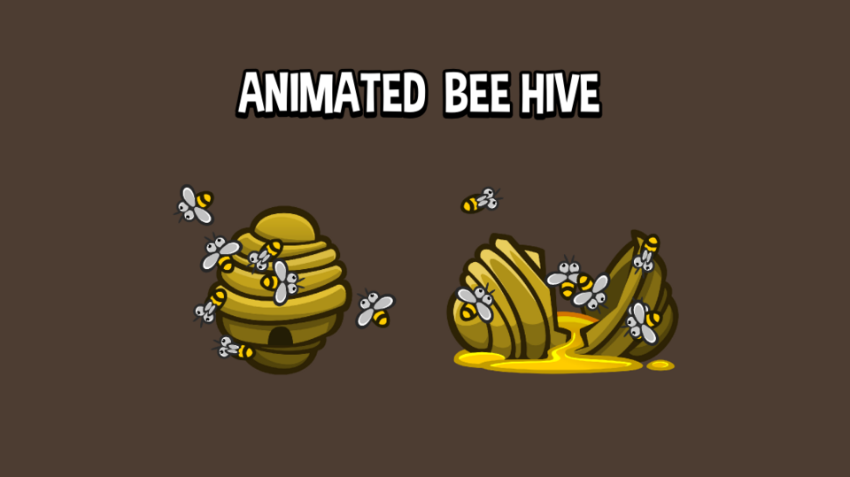 2D animated beehive game asset