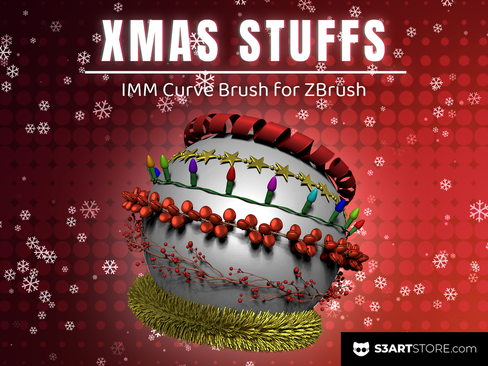 Christmas Stuffs – ZBrush IMM Brush with Festive Holiday Elements for ...