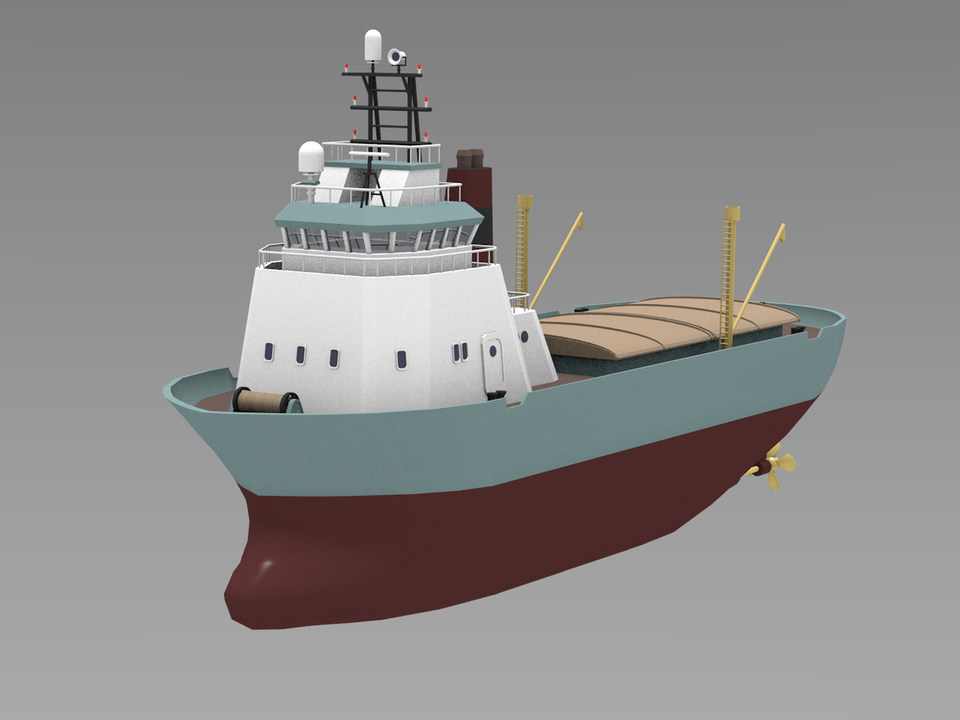 Cartoon cargo ship