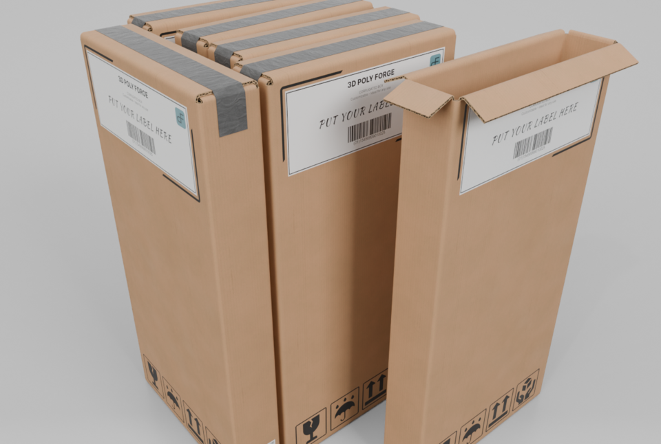 Cardboard Box R-024 - Rigged and Customizable
