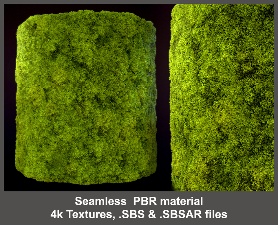 Seamless Moss Substance material and textures