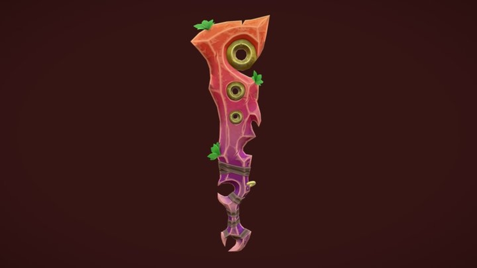 Coral Stylize Sword Low-poly 3D model