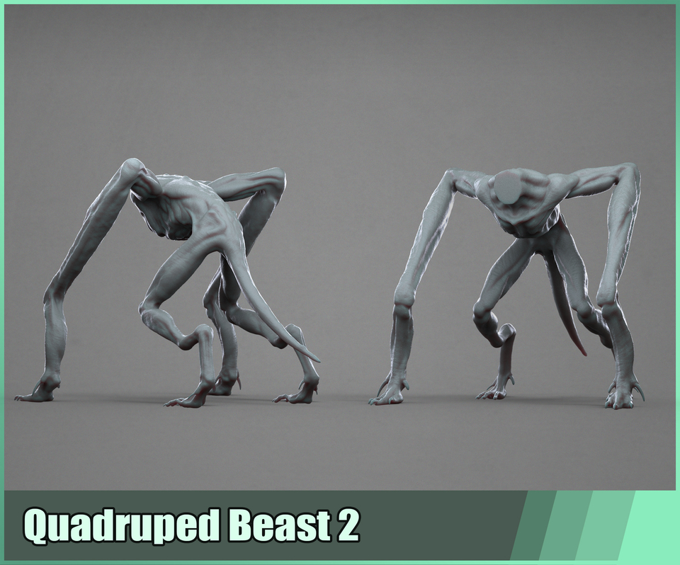 Quadruped Beast 2 Base Body Mesh