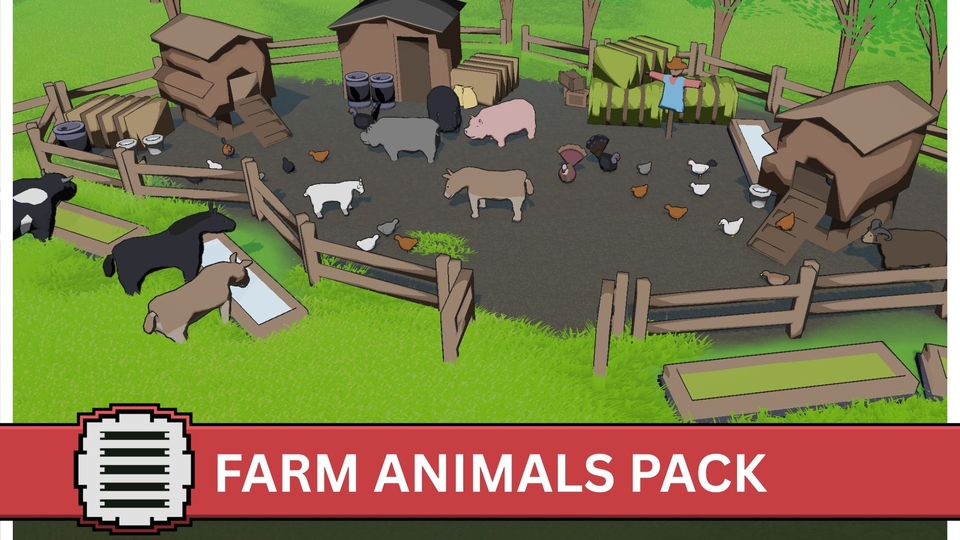 Farm Animals Pack - Stylized Low poly 3D Models