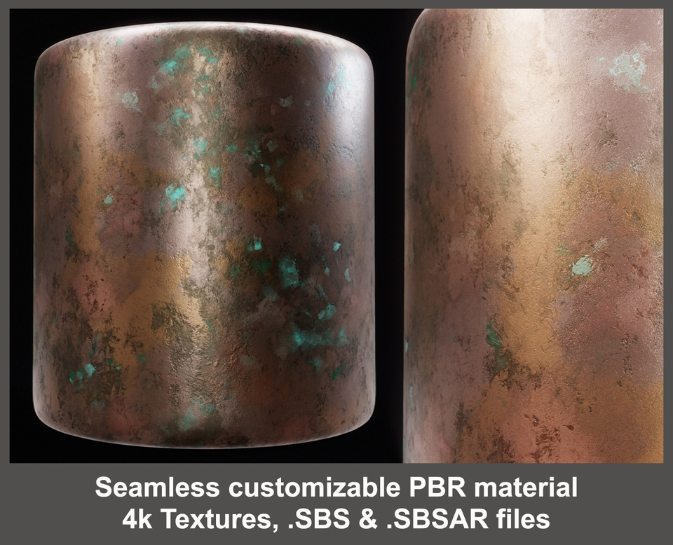 Corroded Bronze Substance PBR material and textures Texture