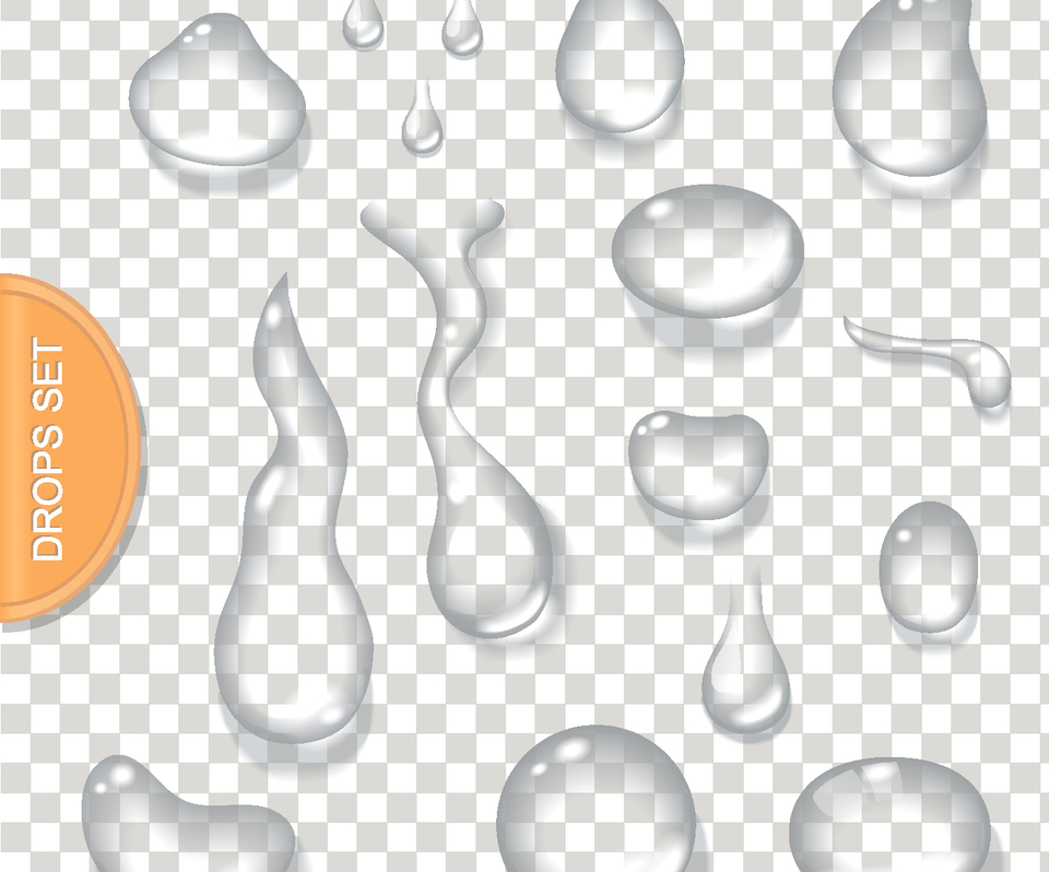 Crystal Clear Water Droplets, Aqua Liquid, Pure, Clean Drops, EPS File