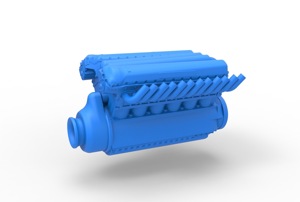 Engine V12 of Vintage Dragster Scale 1:25