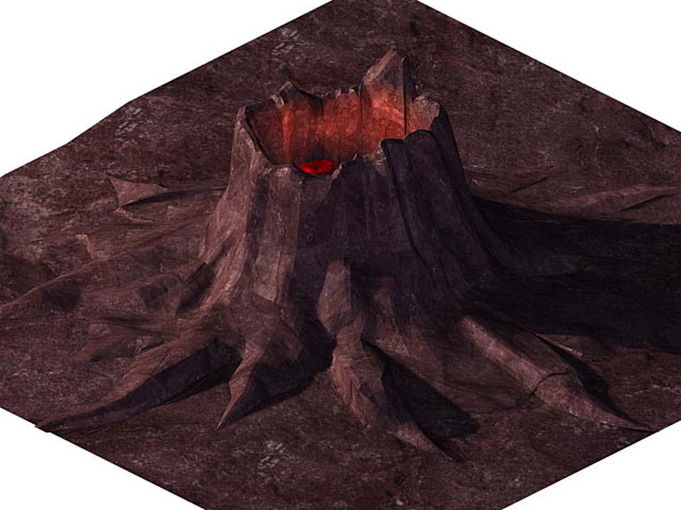 Game model - volcanic tree-like magma mouth