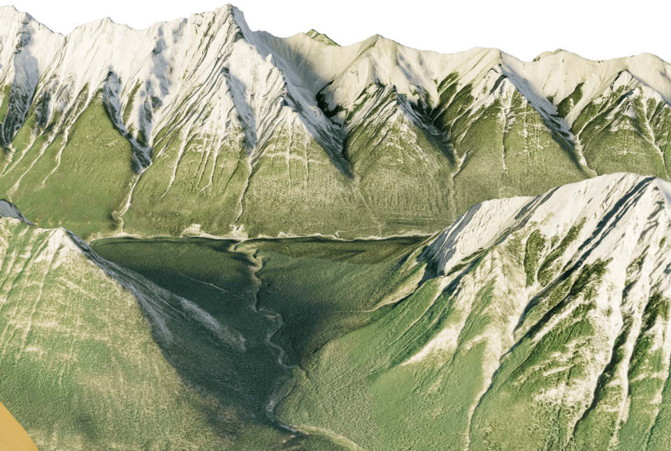 Mount rundle 3d terrain model