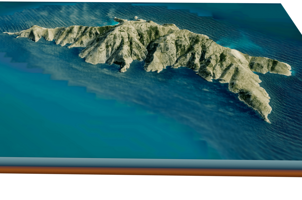 Gioura Island 3D model terrain
