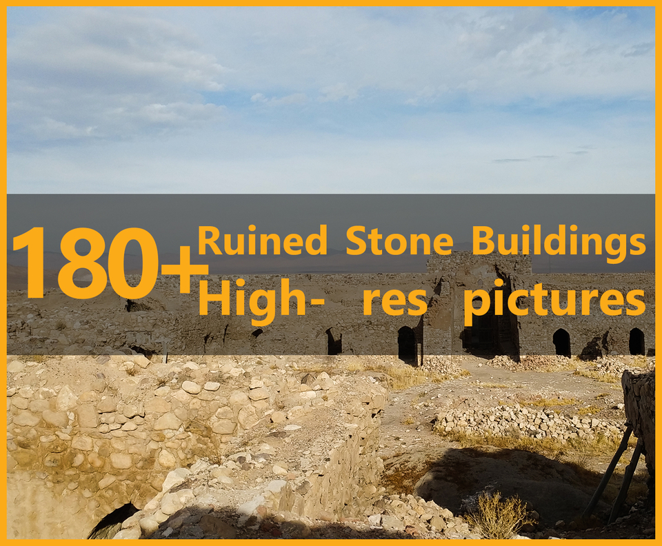 180+ High-resolution photos of Ruined stone buildings - Vol. 01