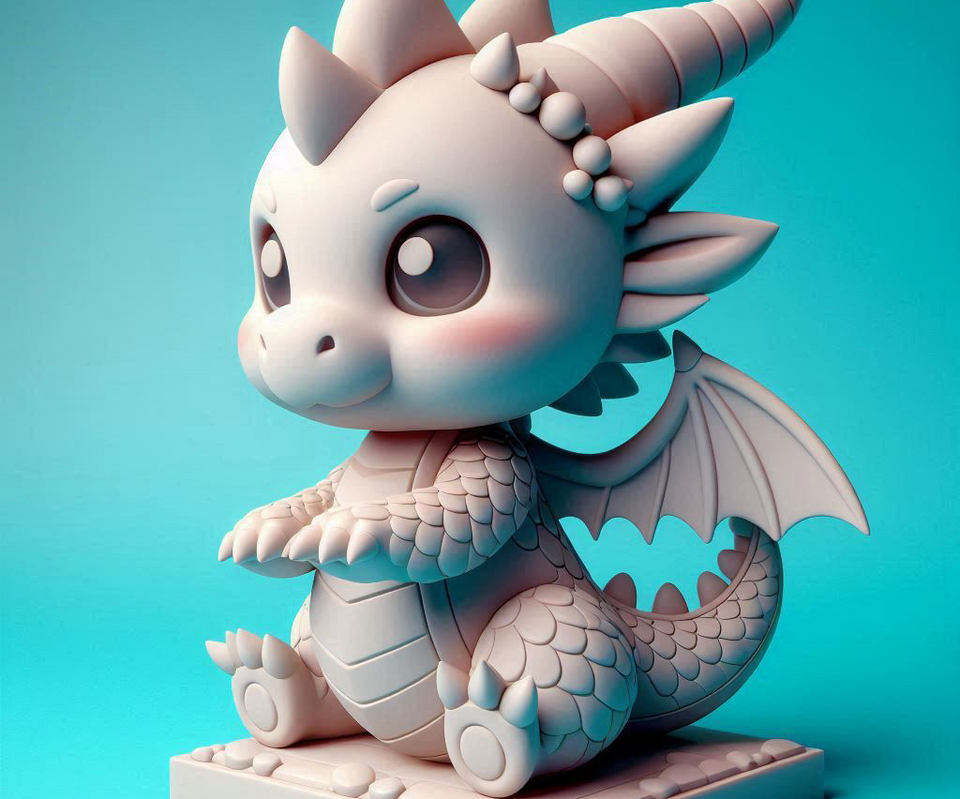 Cute Baby Dragon 3D Model | Stylized Fantasy Creature | Print Ready ...