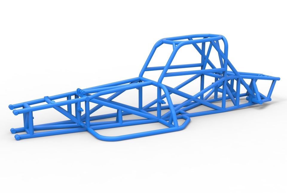Frame of Supermodified front engine race car V4 Scale 1:25